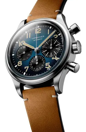 LONGINES Aviation Bigeye Automatic Chronograph Strap Watch - Petroleum