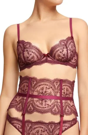DITA VON TEESE Severine Underwire Balconette Bra Dark Cherry