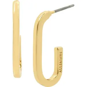 ALLSAINTS Small Oval Hoop Earrings - Shiny Gold
