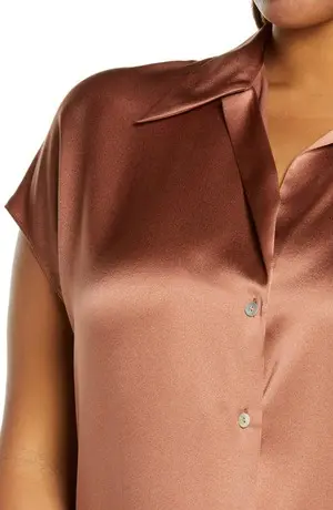 Vince Shaped Collar Silk Blouse