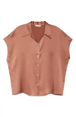 Vince Shaped Collar Silk Blouse