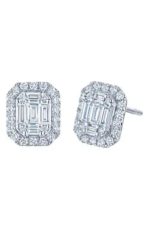 Kwiat Sunburst Diamond Stud Earrings - 18k White Gold
