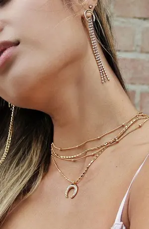 Ettika Crescent Pendant Layered Necklace