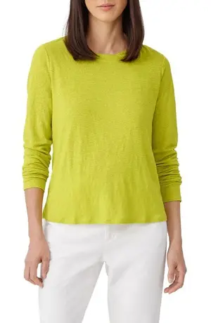 Eileen Fisher Eileen Fisher Organic Linen Long Sleeve T-Shirt Citron