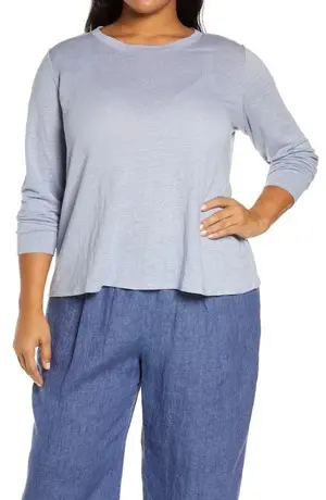 Eileen Fisher Eileen Fisher Organic Linen Long Sleeve T-Shirt Dlphn
