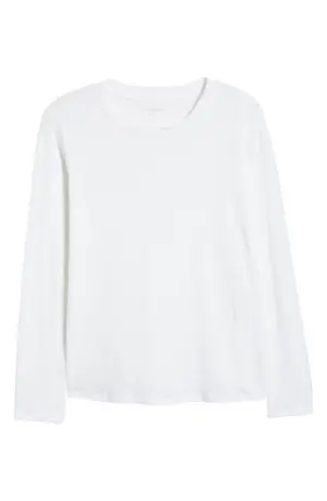 Eileen Fisher Organic Linen Long Sleeve T-shirt - White