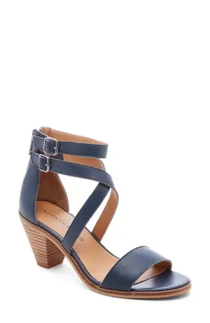 Lucky Brand Ressia Double Ankle Strap Sandal Indigo Leather