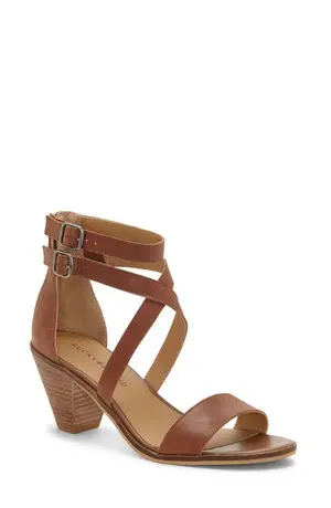Lucky Brand Ressia Double Ankle Strap Sandal Toffee Leather
