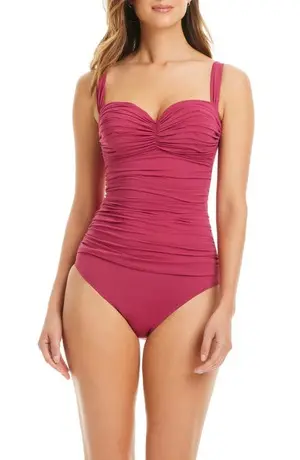 BLEU BY ROD BEATTIE Shirred Underwire One-piece - Lychee