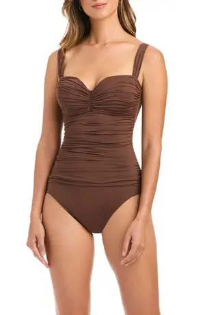 ROD BEATTIE Kore Shirred Underwire One-piece Swimsuit - Rockpool