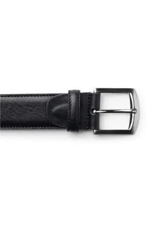 Bosca Castela Leather Belt - Black