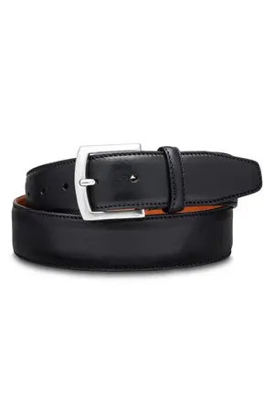 Bosca Castela Leather Belt - Black