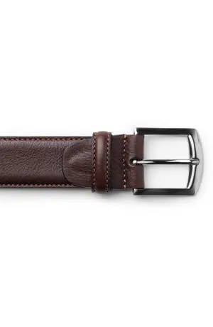 Bosca Castela Leather Belt - Dk Brown
