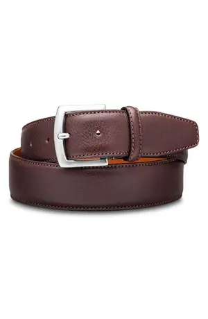 Bosca Bosca Castela Leather Belt Dk Brown