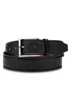 Bosca Salerno Leather Belt - Black