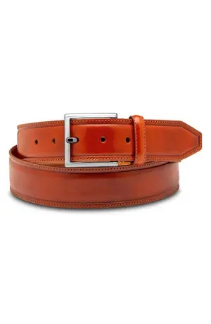 Bosca Salerno Leather Belt - Cognac