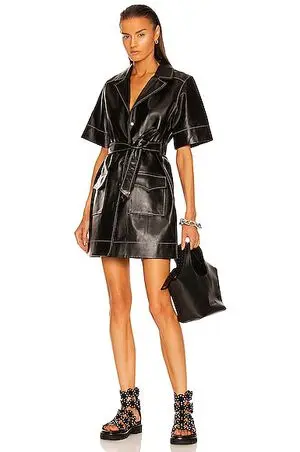 GANNI Lamb Leather Dress