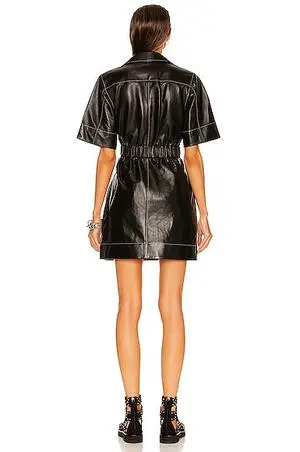 GANNI Lamb Leather Dress