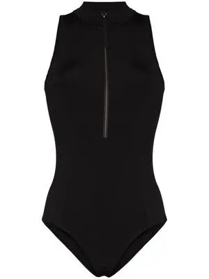 Y3 Zipped Logo Print Swimsuit