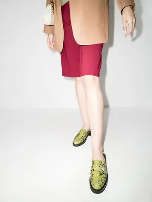 GANNI Snakeskin-effect Slingback Loafers