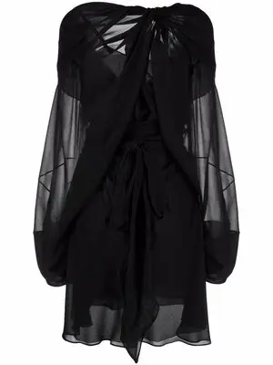 MAISON MARGIELA Draped Silk Mini Dress