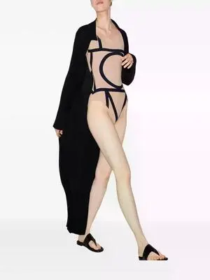 TOTEME Monogram Print One-piece Swimsuit - Neutrals
