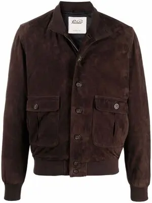 VALSTAR Buttoned Leather Jacket - Brown