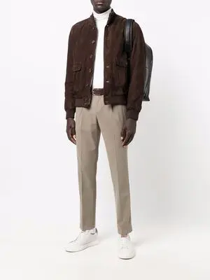 VALSTAR Buttoned Leather Jacket - Brown