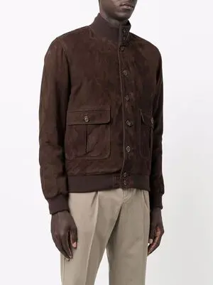 VALSTAR Buttoned Leather Jacket - Brown