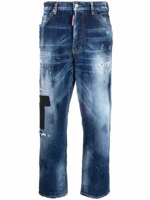 Dsquared2 Distressed Straight-leg Jeans
