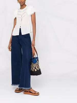 Pinko Frentones Lace Ruffled Blouse
