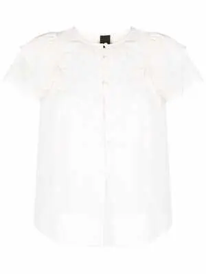 Pinko Frentones Lace Ruffled Blouse