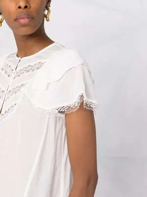 Pinko Frentones Lace Ruffled Blouse