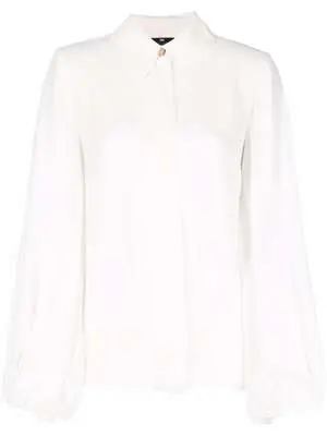 Elisabetta Franchi Draped Sleeve Blouse - White