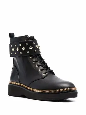 Michael Kors Haskell Spike-strap Leather Boots