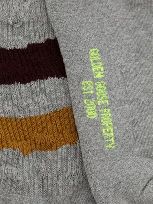 GOLDEN GOOSE Striped Ribbed-knit Socks - Grey