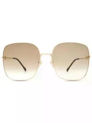 Gucci Horsebit-embellished Oversized Sunglasses - Gold
