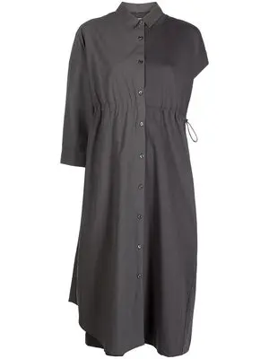 ROMEO HUNTE Asymmetric-sleeve Shirtdress - Grey