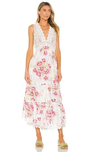 LoveShackFancy Oakley Dress In White