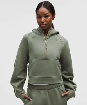 Lululemon Scuba Oversized Half-Zip Hoodie Willow Leaf/gold