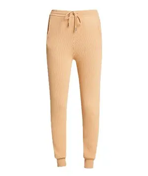 Simkhai Nina Wool-Cashmere Ribbed Joggers - Butterscotch