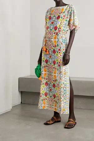 Tory Burch Printed Cotton And Silk-blend Voile Kaftan