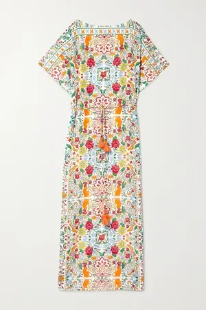 Tory Burch Printed Cotton And Silk-blend Voile Kaftan