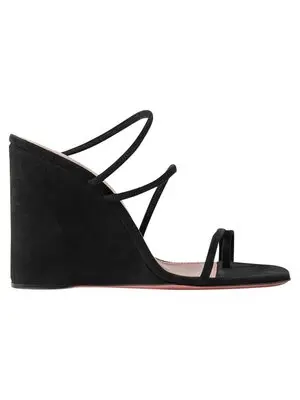 Amina Muaddi Naima Suede Wedge Sandals