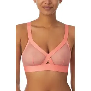 Dkny Sheers Wireless Bralette Shell Pink