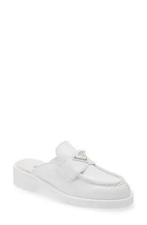 Prada Logo Platform Loafer Mule