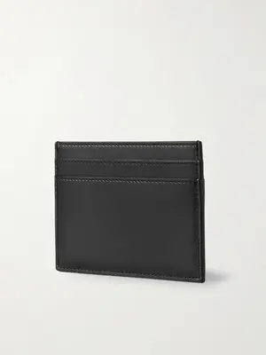 Saint Laurent Logo-appliquéd Leather Cardholder - Black