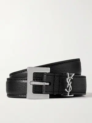 Saint Laurent 2cm Full-grain Leather Belt - Black