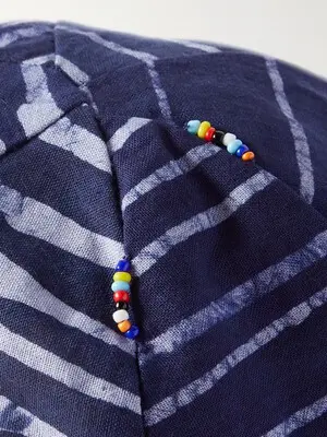POST-IMPERIAL Beaded Striped Cotton Bucket Hat