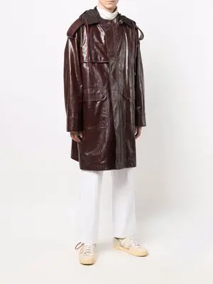 AMBUSH Zipped-up Leather Overcoat